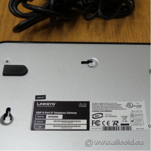 Linksys by Cisco SPA8000 VOIP 8 Port IP Telephony Gateway - Allsold.ca ... Linksys by Cisco SPA8000 VOIP 8 Port IP Telephony Gateway - Allsold.ca ...